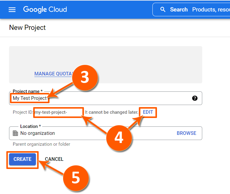 Create A Google Project Google Sheets API PHP Client 